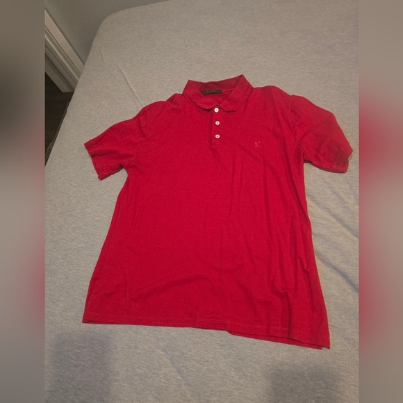 Louis Vuitton | Shirts | Louis Vuitton Red Polo Altered To Sz Medium ...